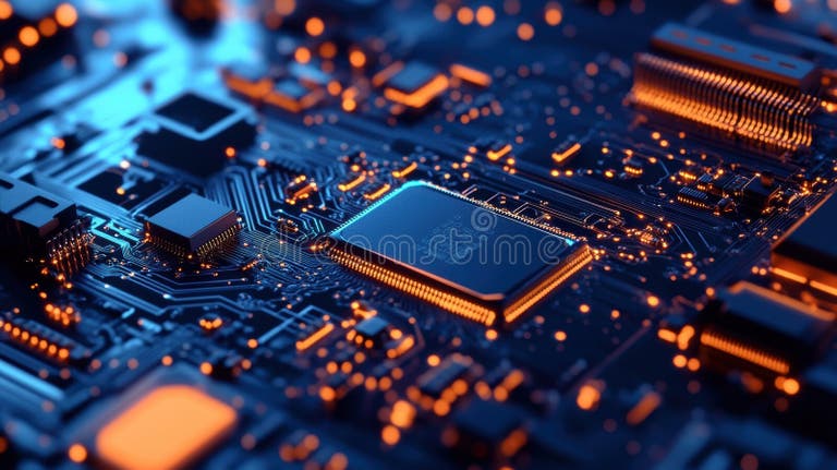Innovative Cpu Processing Power on Futuristic Circuit Board Stock ...