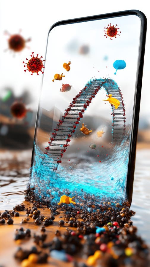 Innovative CRISPR-engineered Microorganisms Depicted with Futuristic ...