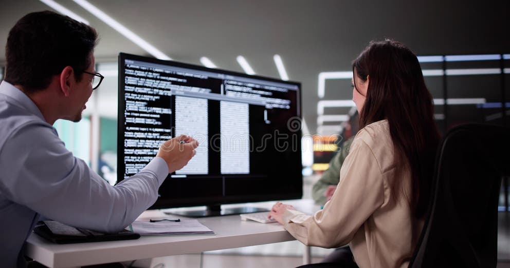 Innovative Cybersecurity Solutions by Agile Hispanic Computer Programmer Stock Image - Image of ...