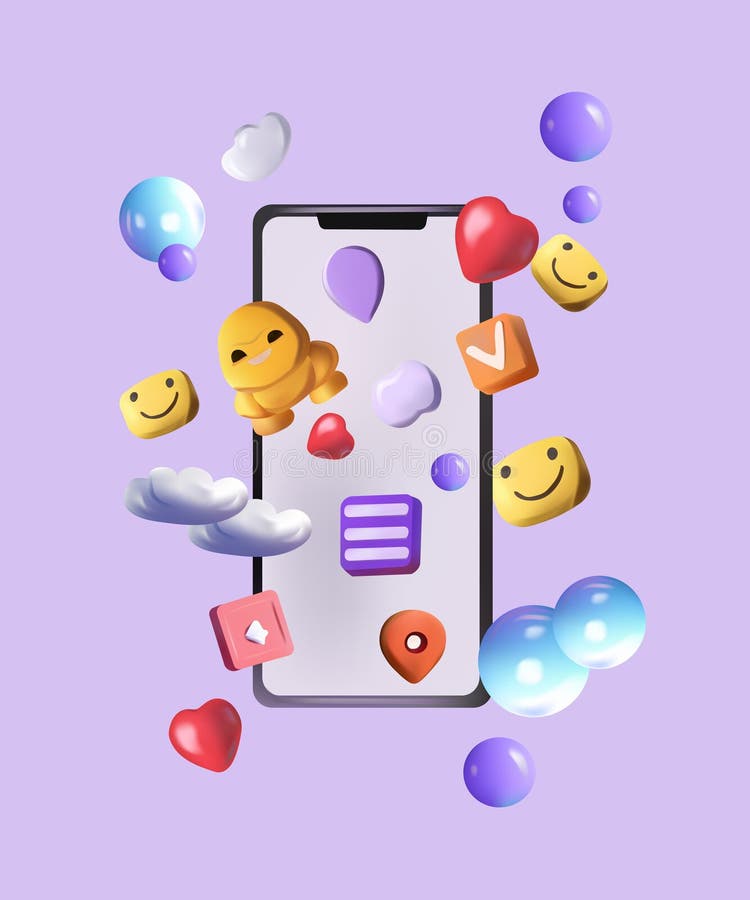 Innovative 3D Concept for a Virtual Social Networking Platform. a Hand ...