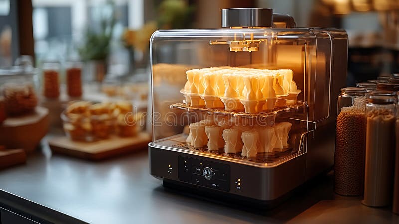 Innovative 3D Food Printing Machine in Action Stock Illustration ...