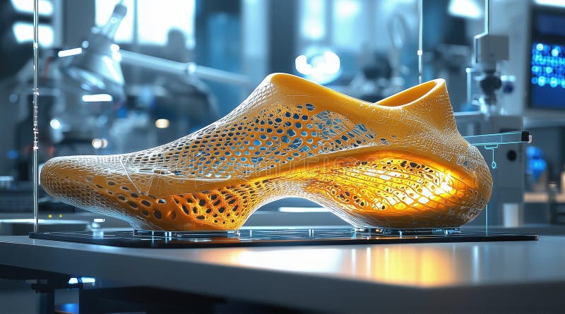 Innovative 3d Printed Shoe Design in Modern Laboratory Setting Stock ...