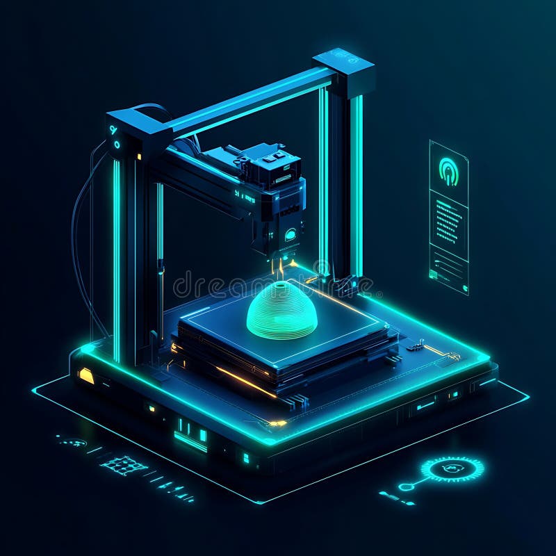 Innovative 3D Printer Creating a Detailed Geometric Structure in a ...