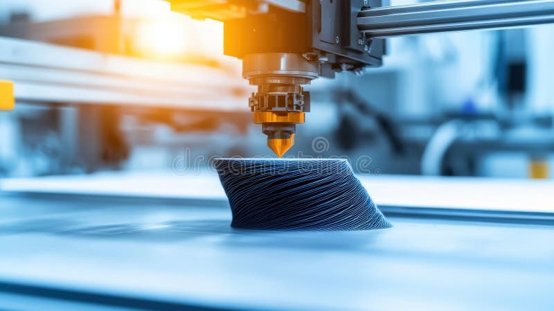 Innovative 4D Printing Technology in Action Stock Illustration - Illustration of innovation ...
