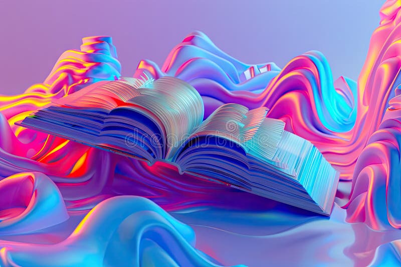Innovative 3D World Book Day Visualization Vibrant Surrealistic ...