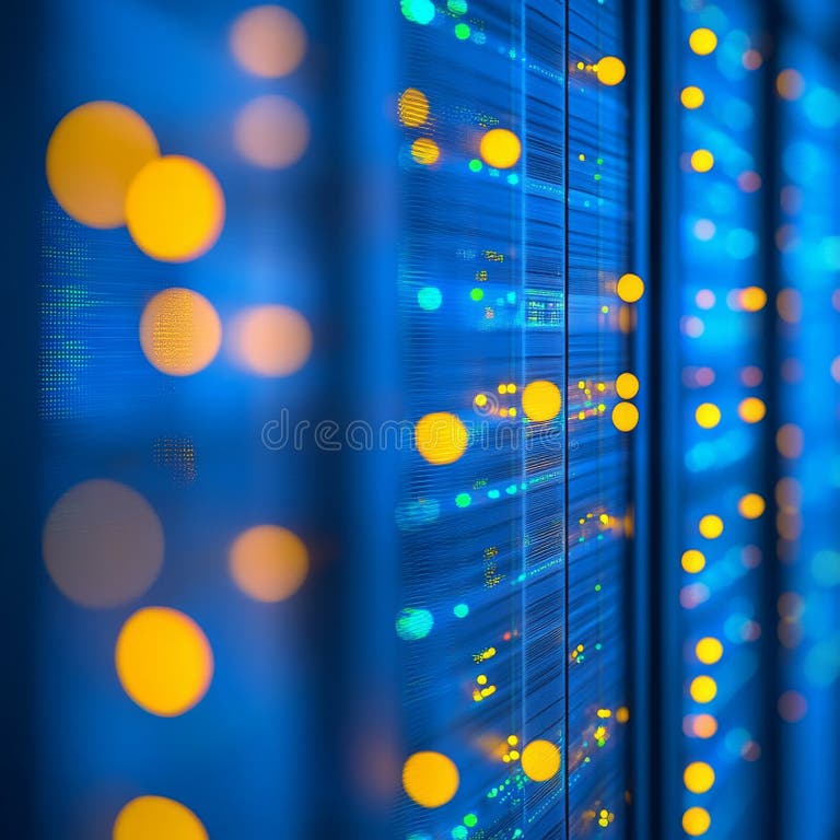 An Innovative Data Center with Servers that Shine and Display Vibrant ...