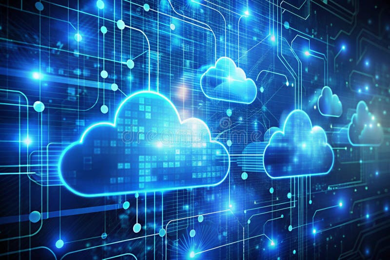 Innovative Data Storage and Transfer Technology Visual with Glowing ...