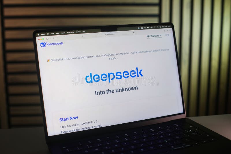 Innovative DeepSeek Technology Interface Displayed on Laptop Screen for ...
