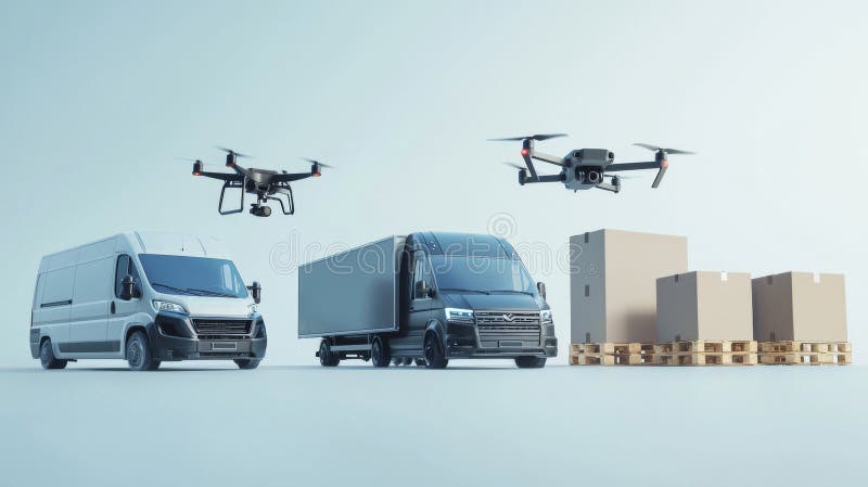 Innovative Delivery Solutions with Drones and Vans in a Modern ...