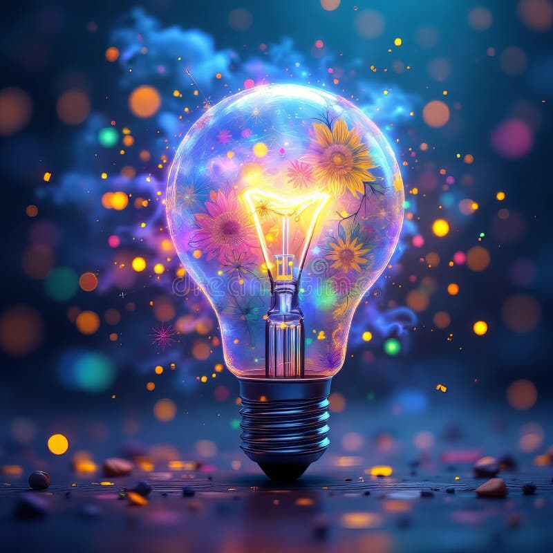 Innovative Design Concept a Tilted Lightbulb Abstract Evoking Creative ...