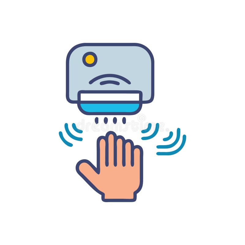 Innovative Automatic Hand Dryer Vector Icon Stock Image - Illustration ...