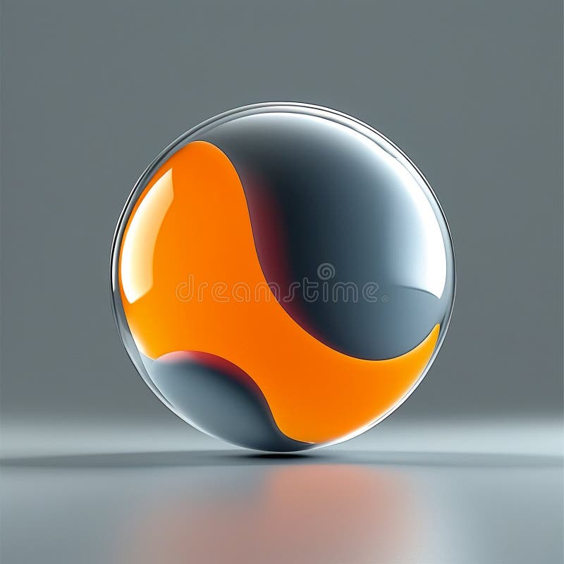Innovative Design of a Sleek Orange and Gray Spherical Object Stock ...