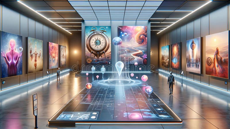 Innovative Digital Art Gallery with Holographic Display Visual ...