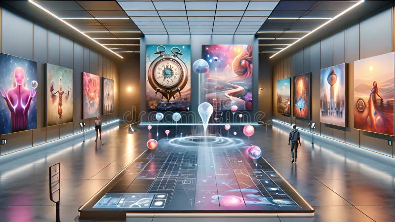Innovative Digital Art Gallery with Holographic Display Visual ...