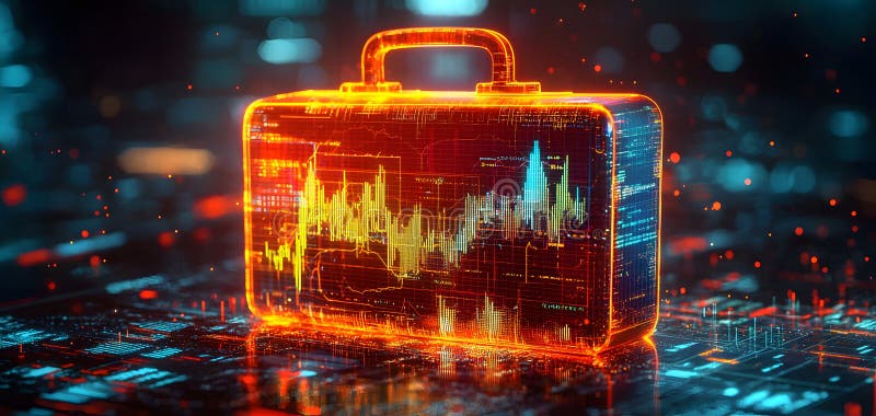Innovative Digital Briefcase Visualizing Futuristic Data Trends Stock ...