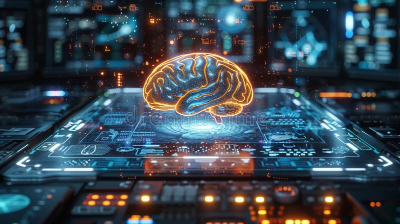 Innovative Digital Control Panel Displaying Advanced Neural Technology ...