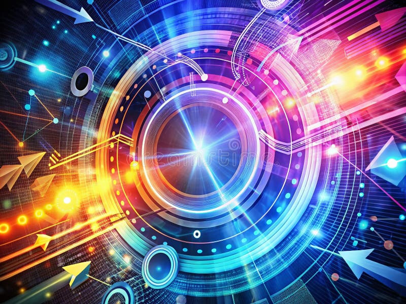 Innovative Digital Design Background Abstract Arrows and Circles for ...