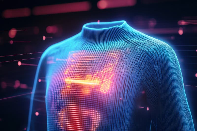 Innovative Digital Design Showcasing a High-tech Garment Illuminated ...