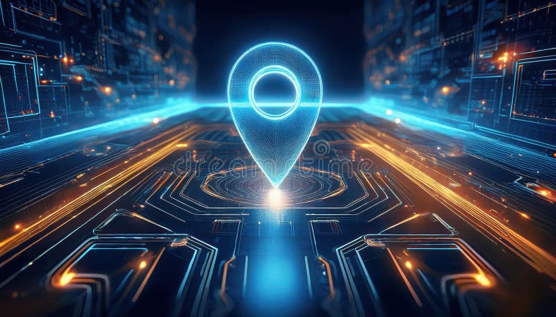 Innovative Digital Navigation Concept Featuring a Glowing Pinpoint Icon ...