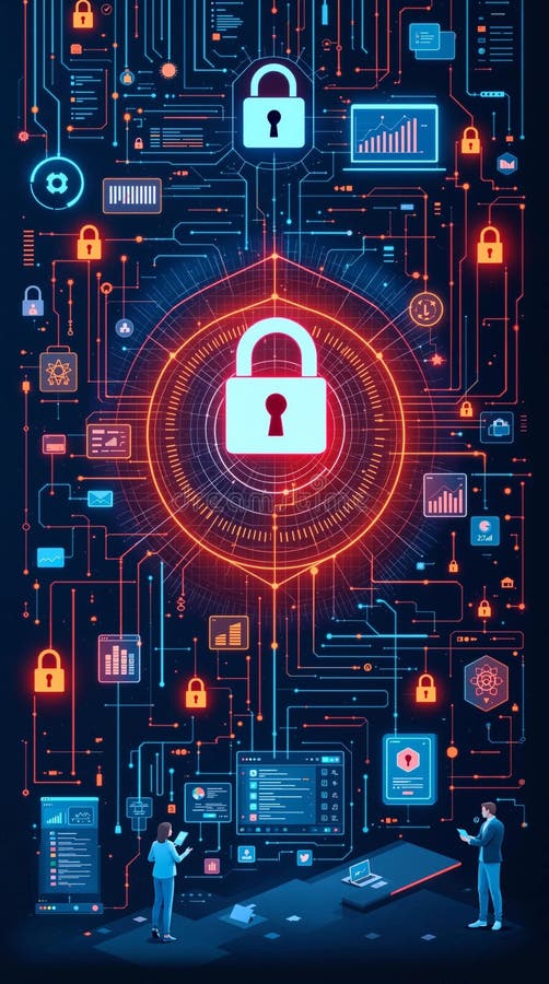 Innovative Digital Security Illustration Showcasing Modern Data ...