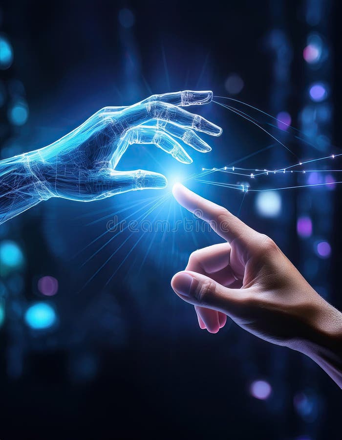 Holographic Hand Reaching for Natural Touch in a Futuristic Digital ...