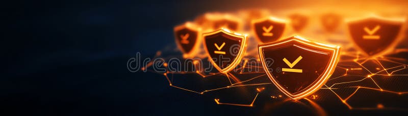 Innovative Digital Shield Symbols Representing Advanced Cybersecurity ...