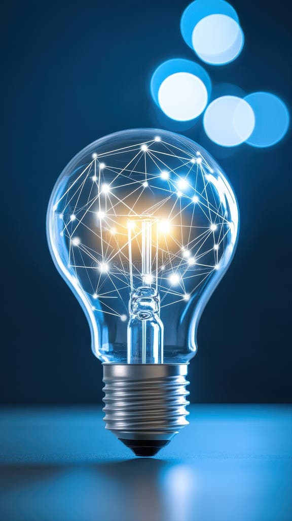 Innovative Digital Solution Illuminated within a Lightbulb, Showcasing ...