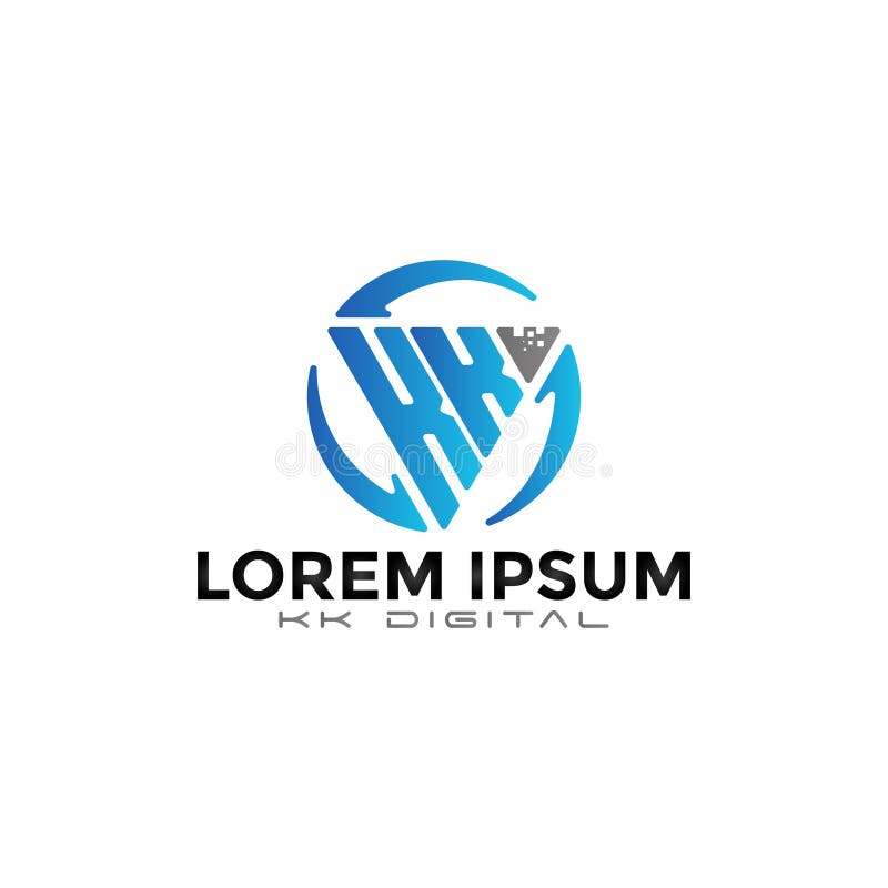 Innovative Digital Solutions Logo with Letter KK Geometric Triangle ...