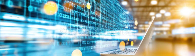 Innovative Digital Technology Concept Featu a Modern Laptop Surrounded ...