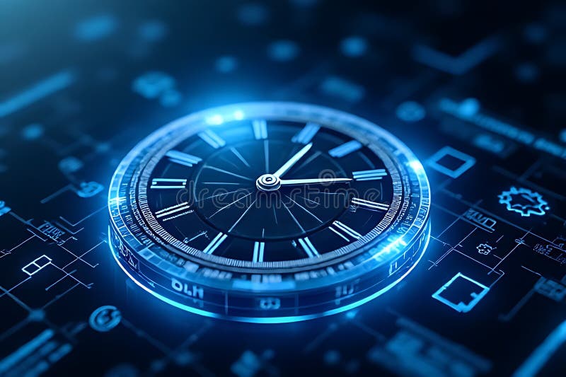 Innovative Digital Timepiece Showcase Virtual Space 3d Render ...