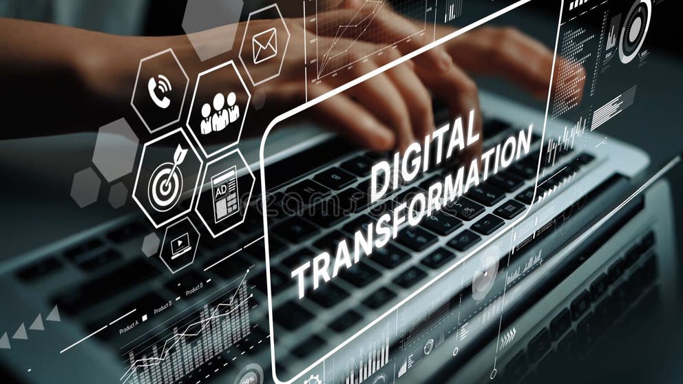 Innovative Digital Transformation Concept with Technology Elements on a ...