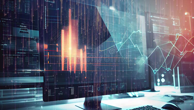 A CuttingEdge, Futuristic Data Analytics Interface that Showcases Graphs and Charts Illustrating ...