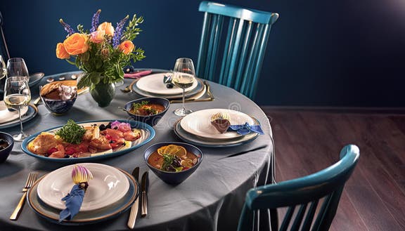 Innovative Dish on Table with Fresh Mood Stock Photo - Image of ...