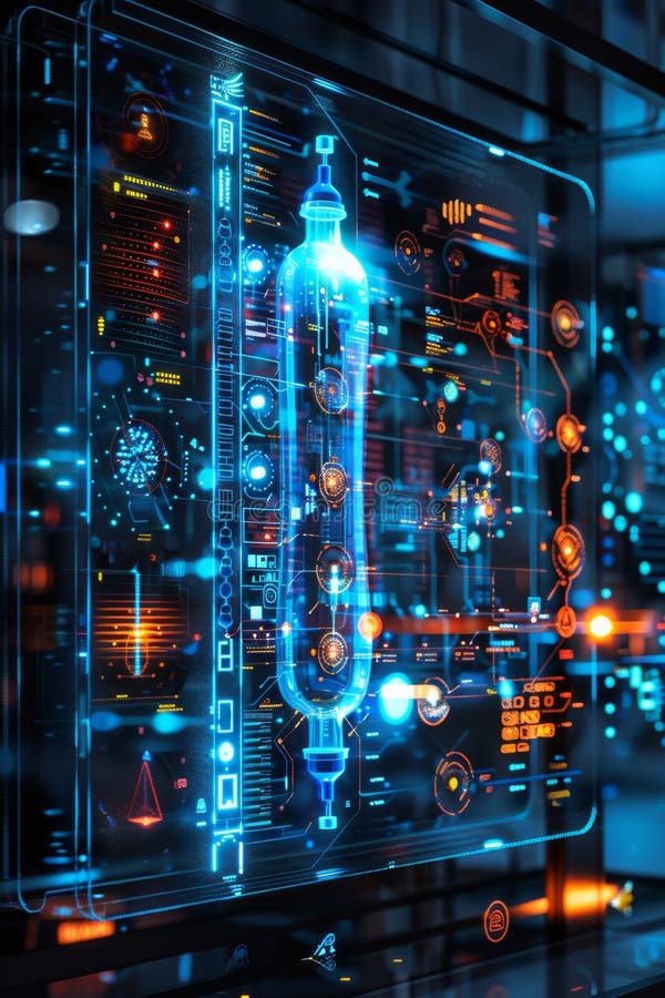 Innovative Display Showcasing Clean Energy Flow with Technical Diagrams ...