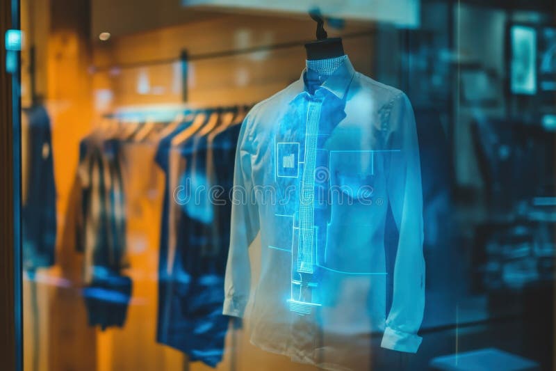 Innovative Display Showcasing a Smart Shirt in a Retail Store during ...