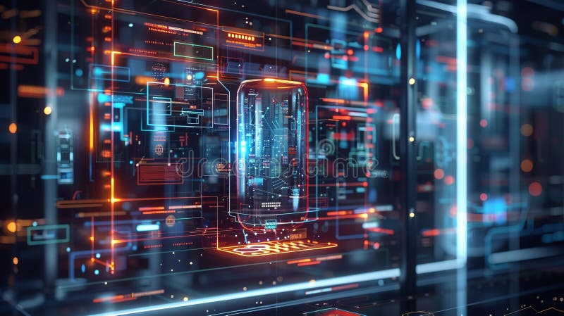 Innovative Display Showing Hydrogen Fuel Cell Energy Flow and Diagrams ...