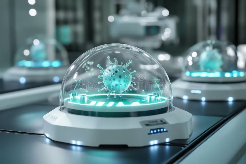 Innovative Display of a Virus Model in a Futuristic Laboratory Setting ...