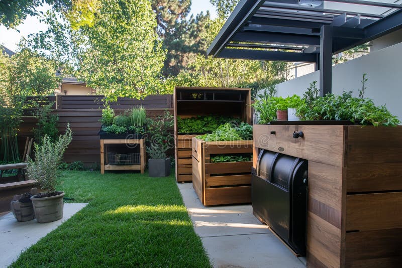 Innovative DIY Compost Bin Setup Enhances Modern Backyard Garden Space ...