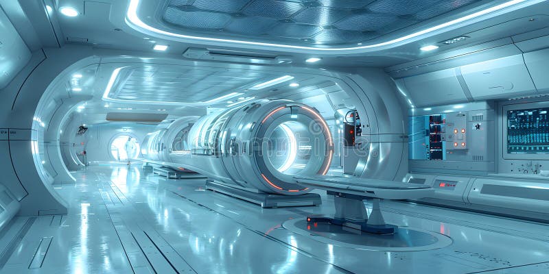 Innovative Doctor at High-Tech Hospital Stock Illustration ...