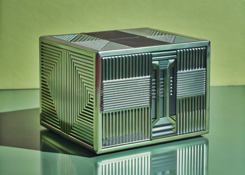 Innovative 3DPrinted Metallic Box Mockup a Futuristic Architectural ...