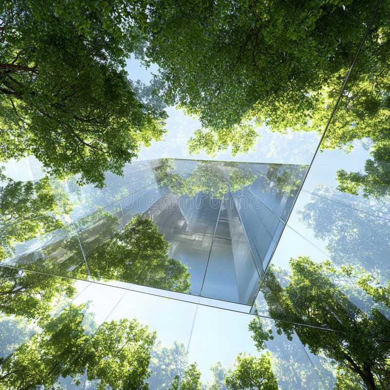 Innovative Eco-Friendly Architecture Glass Building Surrounded by ...