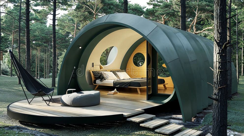 Innovative Eco-friendly Forest Pod House with Modern Design Stock ...