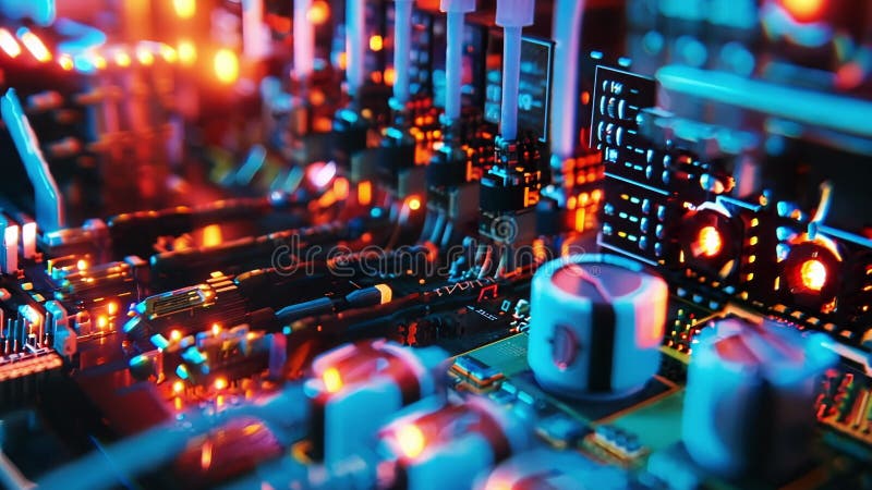 Innovative Electronic Circuit Board Pulsating with Light and Energy ...