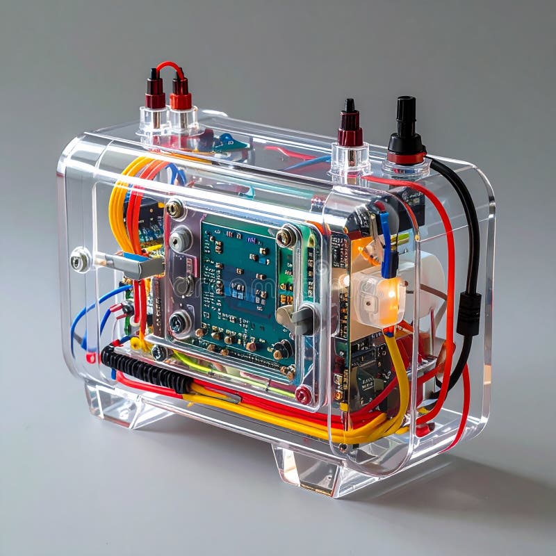 Innovative Electronic Device in a Clear Housing Stock Illustration - Illustration of engineering ...