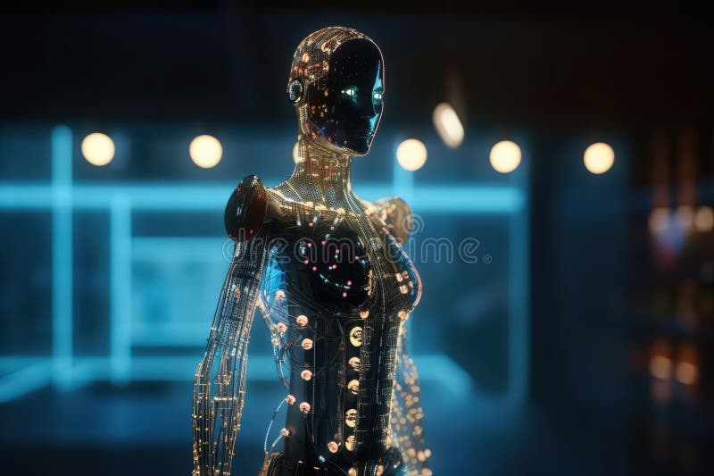 An Innovative and Elegant Modern Dress Made of Electronics on a AI ...