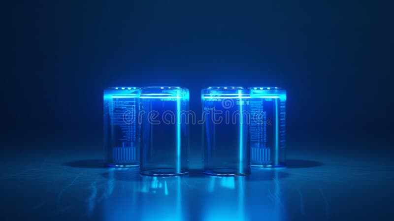 Innovative Energy Batteries with Futuristic Glow Stock Photo - Image of ...
