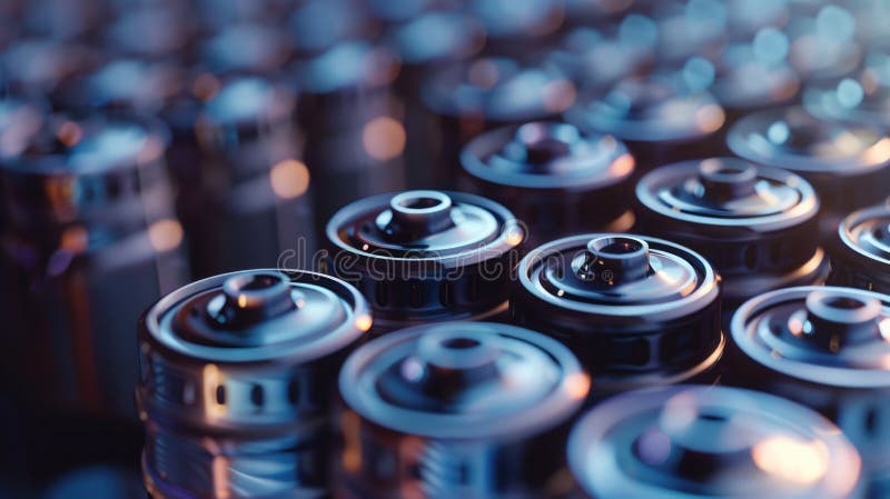 Innovative Energy Solutions in a Close-up of a Lithium-ion Cell Pack ...