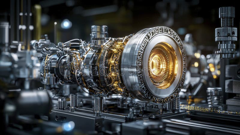 Innovative Engine Manufacturing Facility in 3d Render a High-tech ...