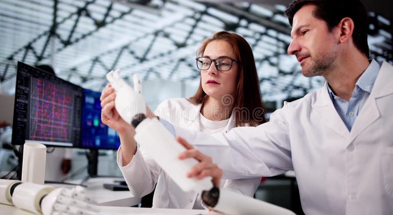 Innovative Engineer Developing Prosthetic Limb Technology Stock Photo ...