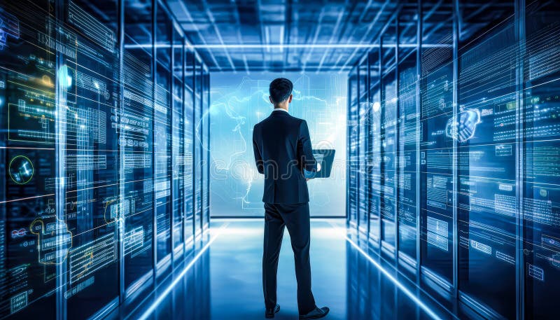 Innovative it Expert in a Sprawling Database Server Center Office ...